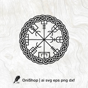 Viking Compass Vegvísir Svg 16 Options Pack, Viking Wall Decor, Viking ...