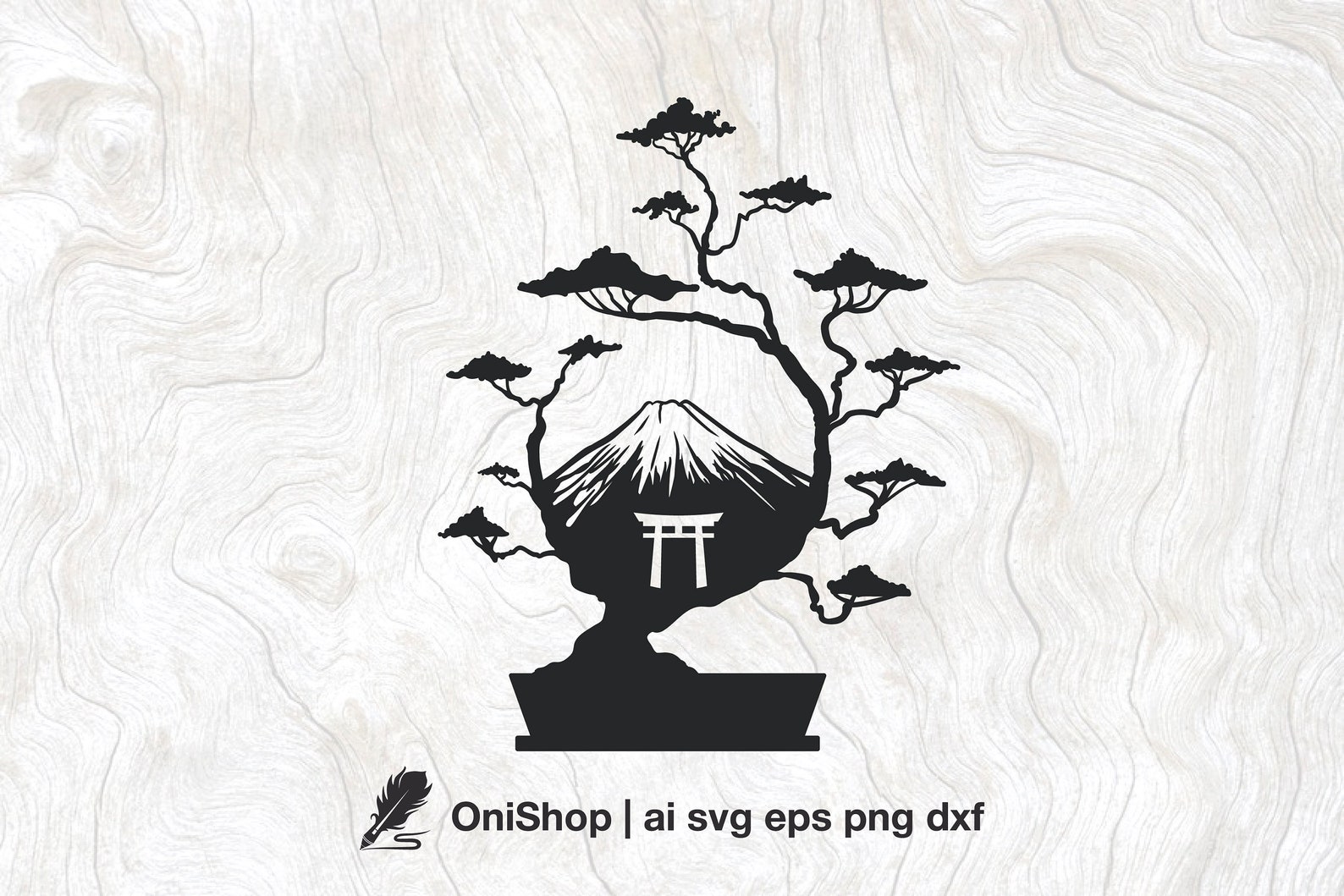 Bonsai SVG, Torii Gate SVG, Fuji Mountain SVG, Japanese Art, Silhouette ...