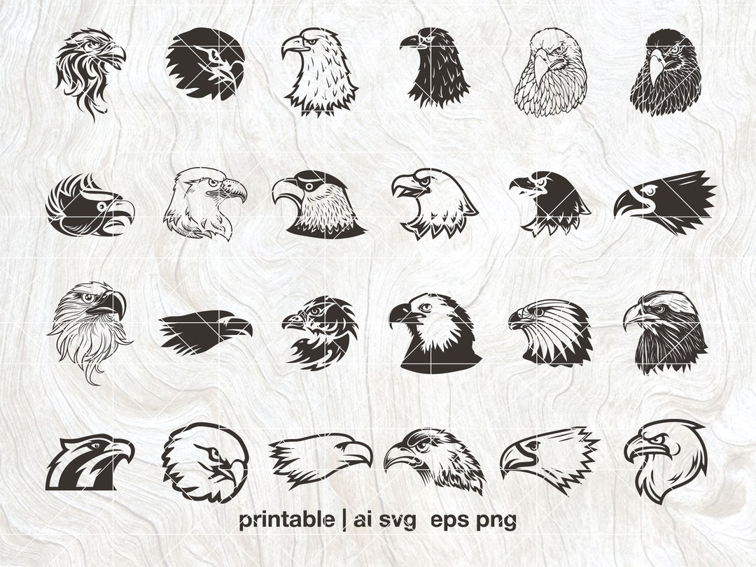 Eagle Head Svg Vector Bundle, Eagle Dxf, Eagle Eps, Eagle Cut Files ...