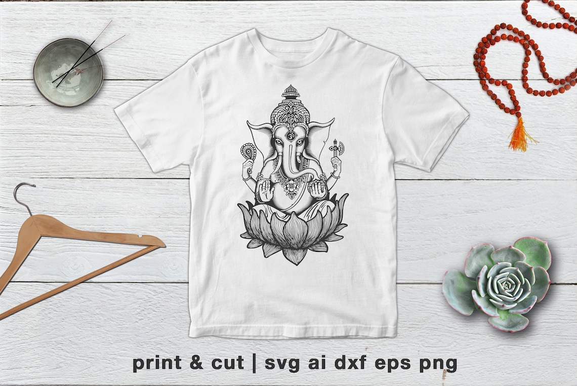 Ganesha SVG Lord Ganpati Yoga Clipart Printable Lazer - Etsy