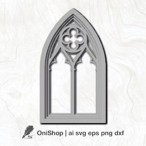 Gothic Window Layered SVG, 3D Church Window Vector DXF, Cathedral ...