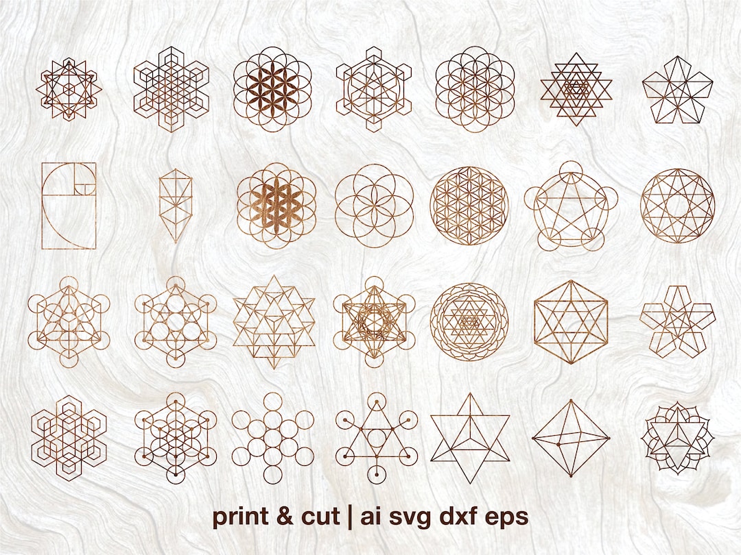Sacred Geometry Svg Bundle, 28 Sacred Symbols, Geometry Mandala, Svg Ai ...