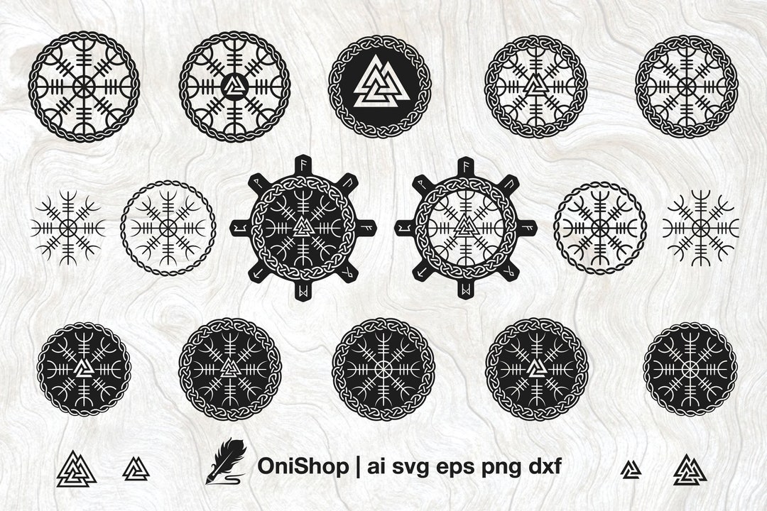 Helm of Awe Svg 20 Options Pack, Viking Amulet, Aegishjalmur Svg Bundle ...