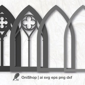 Gothic Window Layered SVG, 3D Church Window Vector DXF, Cathedral ...