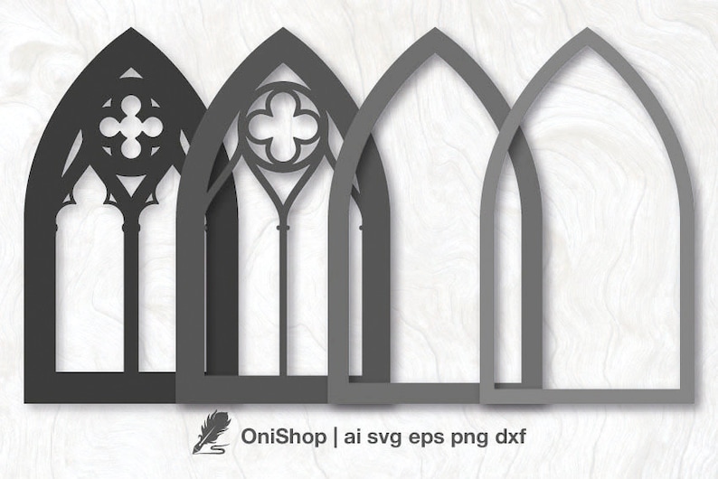 Gothic Window Layered SVG, 3D Church Window Vector DXF, Cathedral ...