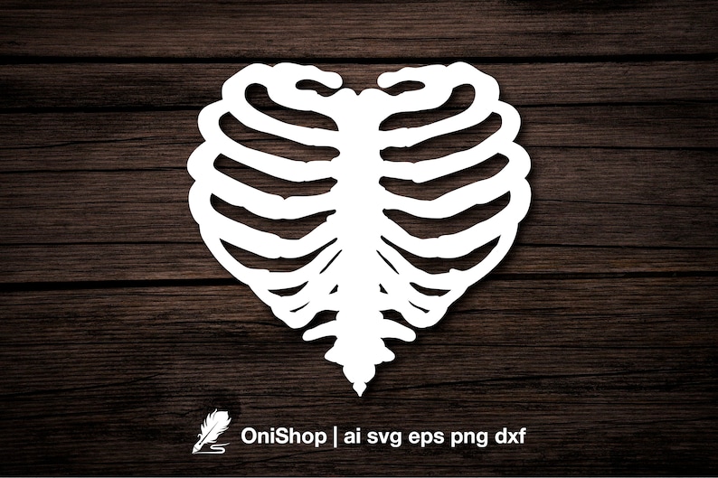 Skeleton Rib Heart Svg Bundle 6 Options Rib Cage Heart - Etsy