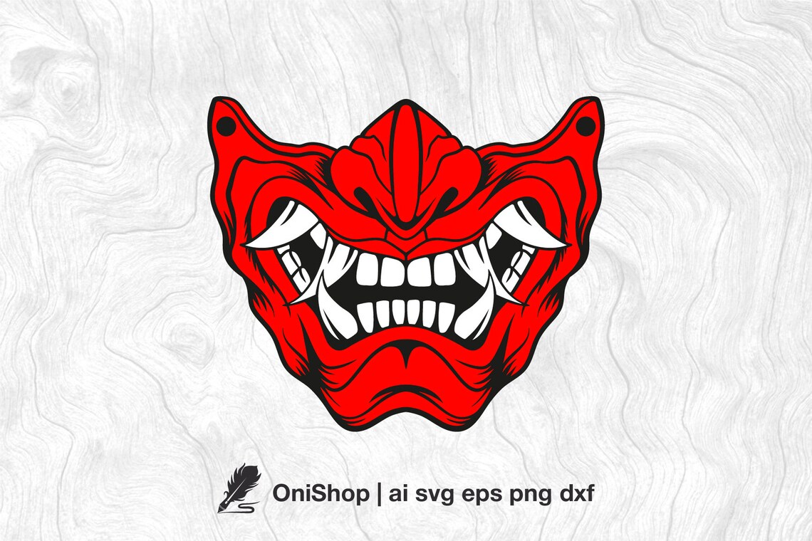 Oni Mask SVG, Demon Svg, Tattoo Svg, Japanese Art, Samurai Svg ...