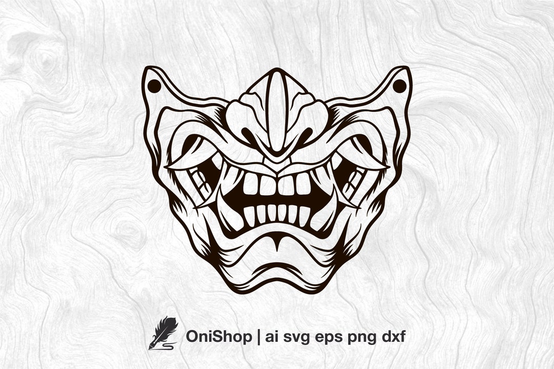 Oni Mask SVG, Demon Svg, Tattoo Svg, Japanese Art, Samurai Svg ...