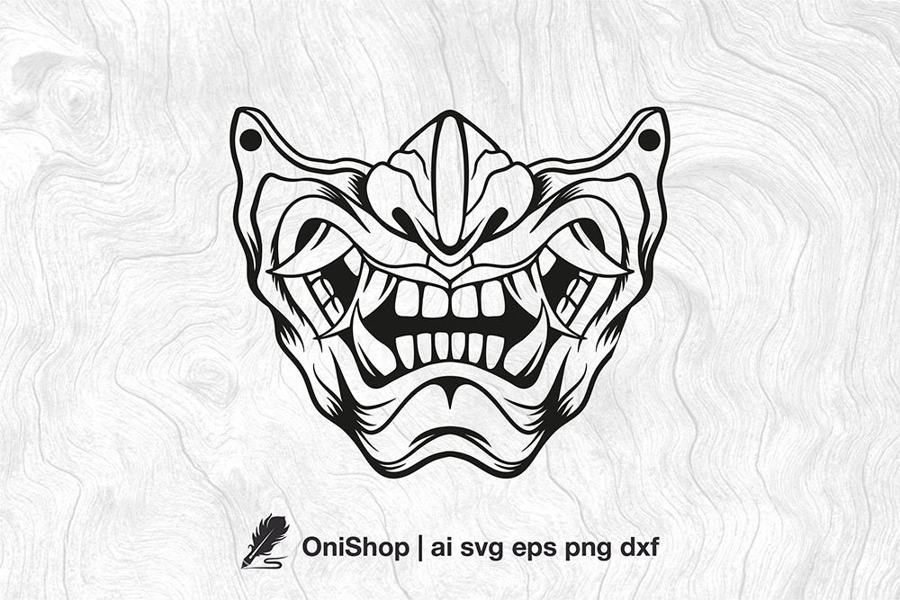 Oni Mask SVG Demon Svg Tattoo Svg Japanese Art Samurai - Etsy UK