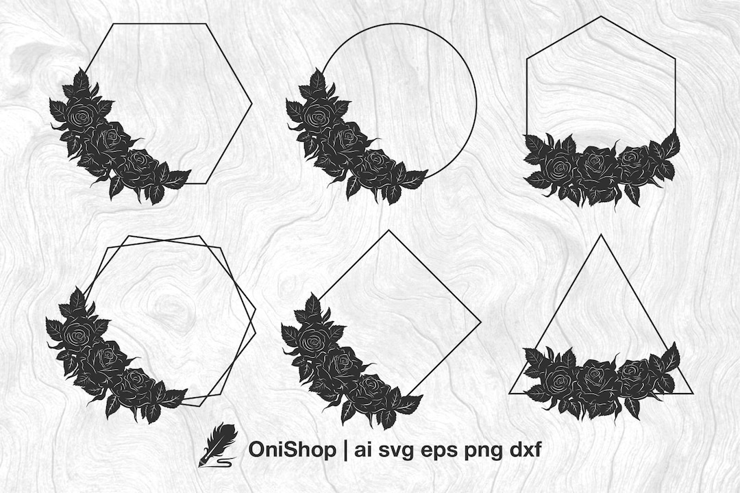 Roses Frame SVG, Flower Frame, Floral Frame, Gothic Rose, Roses Wreath ...