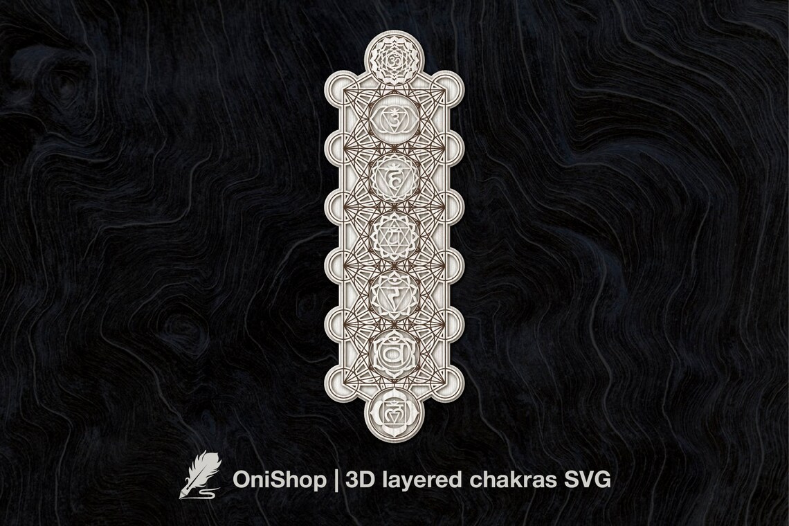 Layered Chakras Vector, 3D Chakra Svg | Merkaba Art | Sacral Metatron ...
