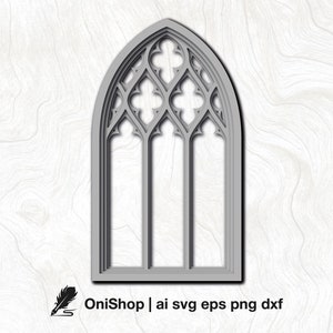 Gothic Window Layered SVG, 3D Church Window Vector DXF, Cathedral ...