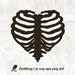 Skeleton Rib Heart Svg Bundle, 6 Options , Rib Cage Heart, Heart ...