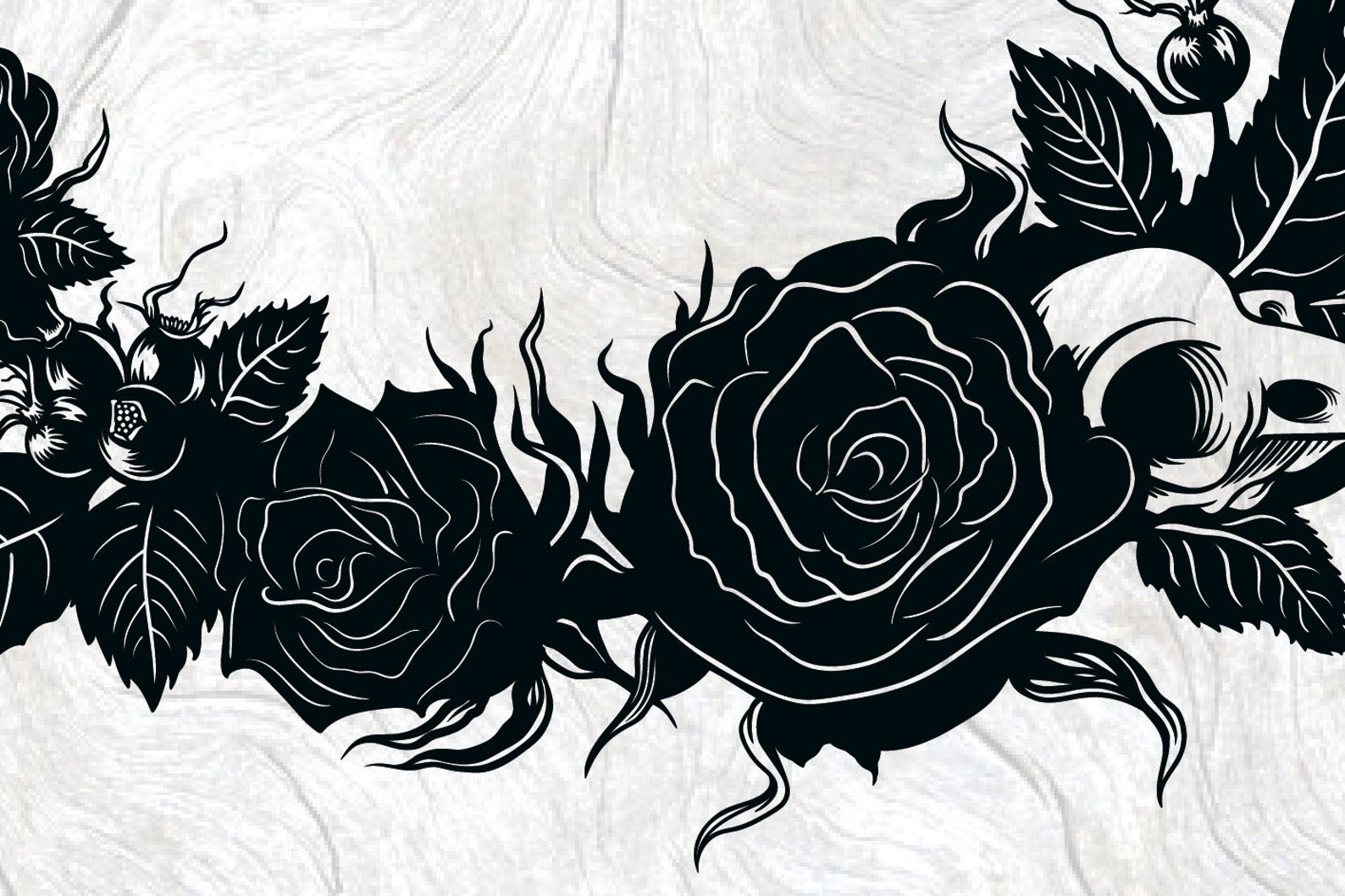 Gothic Roses Wreath Witchy Wreath Svg Laser Cut Clipart - Etsy