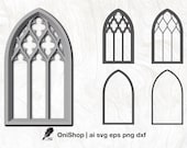 Gothic Window Layered SVG 3D Church Window Vector DXF - Etsy