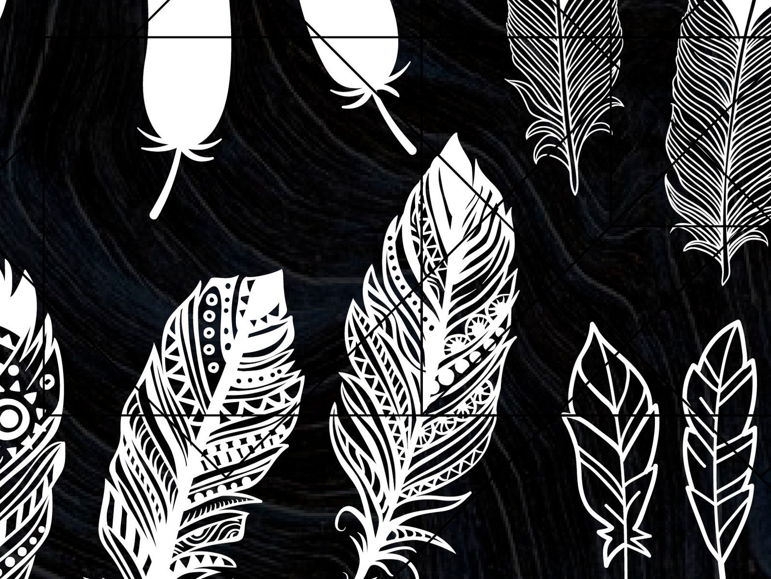 Feather Svg Bundle, Feather Vector Pack, Birds Feather Clipart, Feather ...