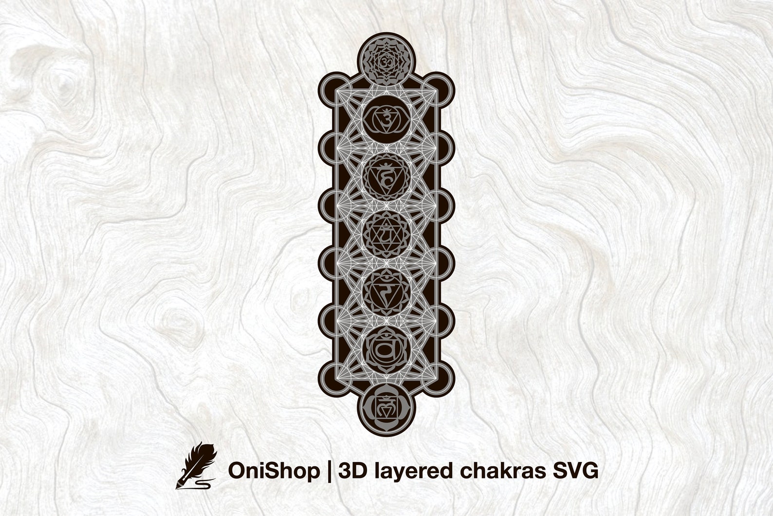 Layered Chakras Vector, 3D Chakra Svg | Merkaba Art | Sacral Metatron ...