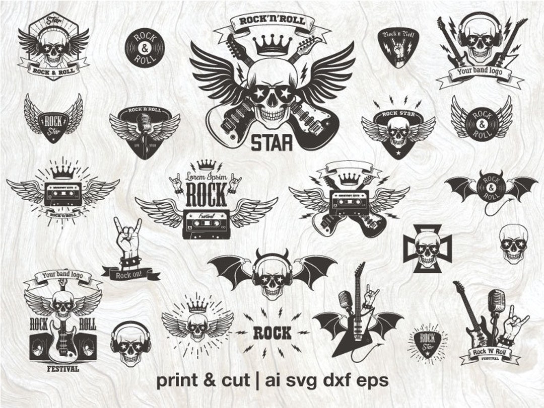 Rock Svg Bundle, T-shirt Design, Band Logo, Rock N Roll SVG Bundle ...