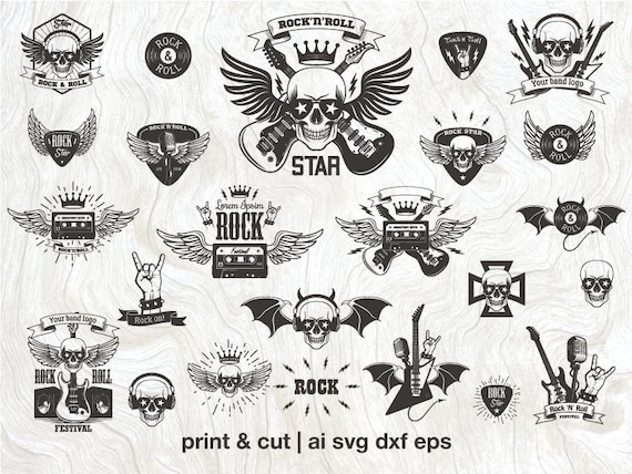 Rock Svg Bundle T-shirt Design Band Logo Rock N Roll SVG - Etsy