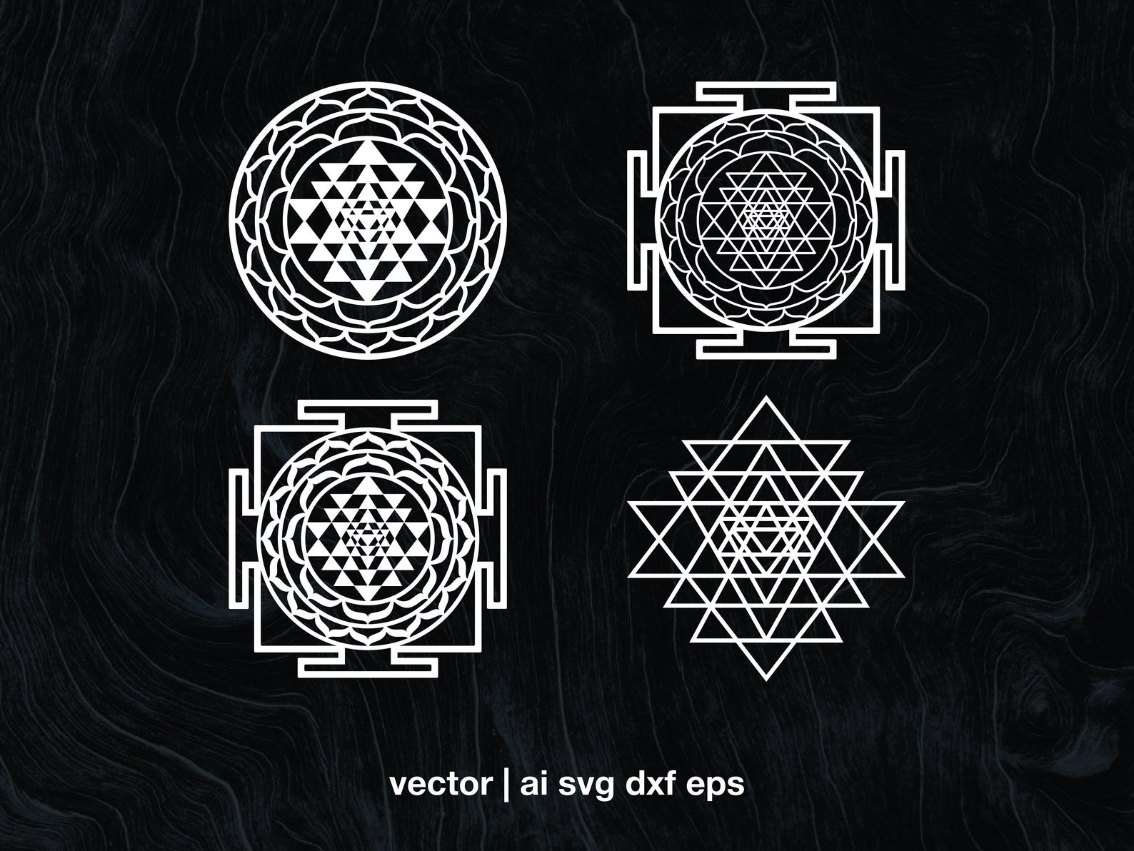 Sri Yantra Svg 4 Variants | Sri Yantra Laser Cut Files | Sri Yantra ...