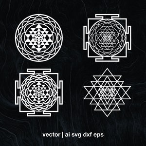 Sri Yantra Svg 4 Variants Sri Yantra Laser Cut Files Sri Yantra Vector ...