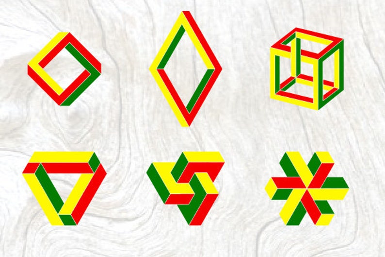 Impossible Geometry Objects Svg Bundle, 45 Impossible Shapes , Svg Ai ...