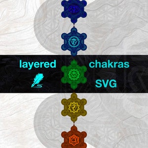 Chakra Layered SVG, 3D Chakras Vector | Merkaba Art | Sacral Metatron ...