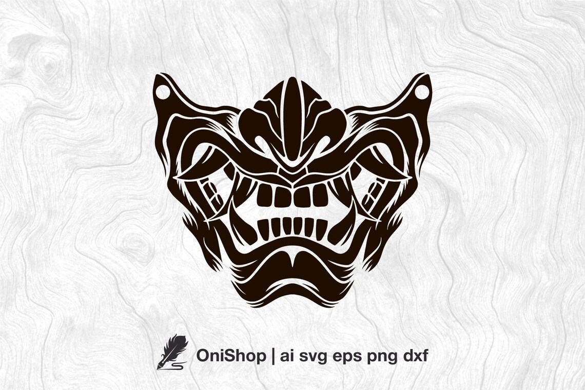 Oni Mask SVG, Demon Svg, Tattoo Svg, Japanese Art, Samurai Svg ...