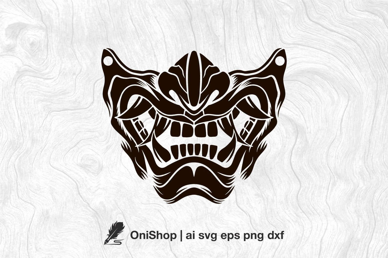 Oni Mask SVG, Demon Svg, Tattoo Svg, Japanese Art, Samurai Svg ...