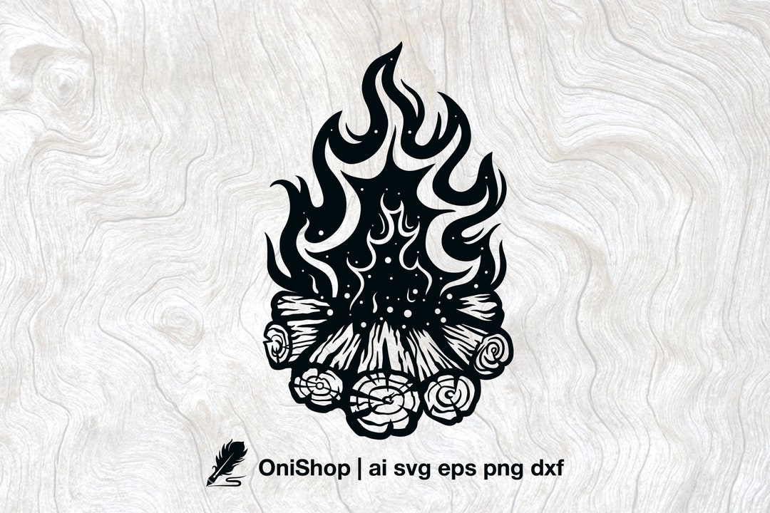 Campfire Svg, Bonfire Vector, Camping Laser Cut Clipart, Van Life Svg ...