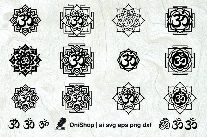OM Svg, 18 Options of Vector OM, Vector Yoga Svg, OM Chakra, Om Cricut ...