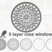 Gothic Rose Window, 5 Layer SVG, 3D Church Roze Window Vector DXF ...