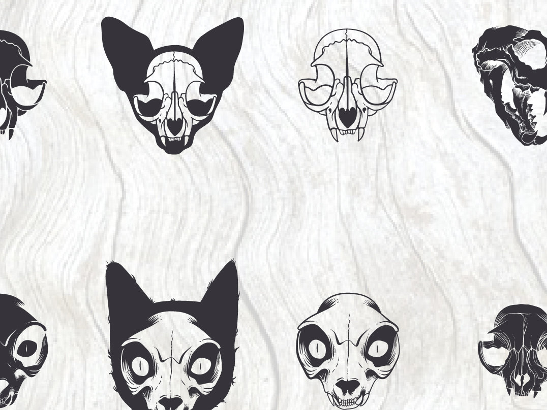 Cat Skull SVG Bundle, Cat Skull Pack, Cat Skull Vector, Cat Skull Laser ...