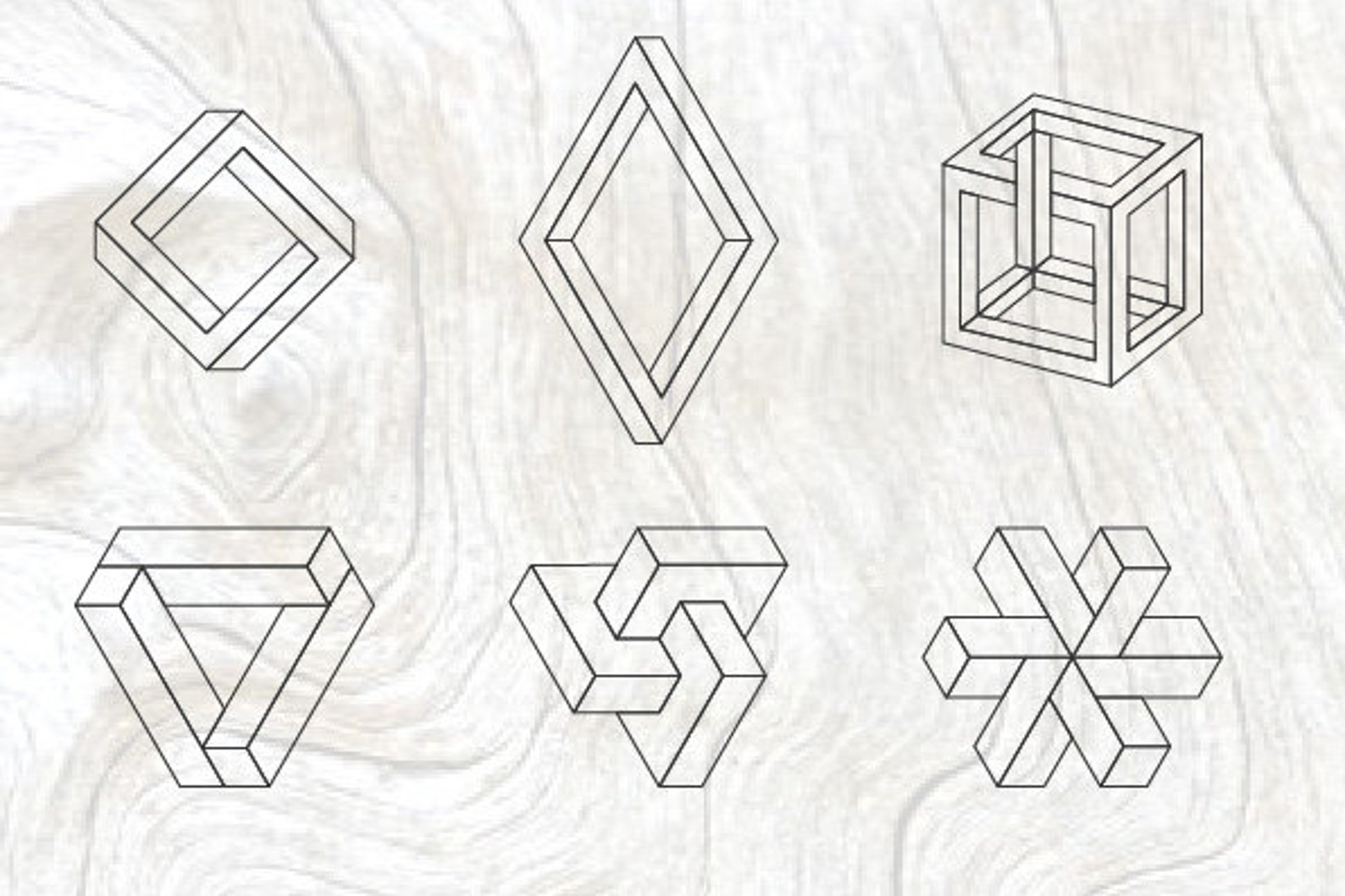 Impossible Geometry Objects Svg Bundle, 45 Impossible Shapes , Svg Ai ...