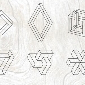 Impossible Geometry Objects Svg Bundle, 45 Impossible Shapes , Svg Ai ...