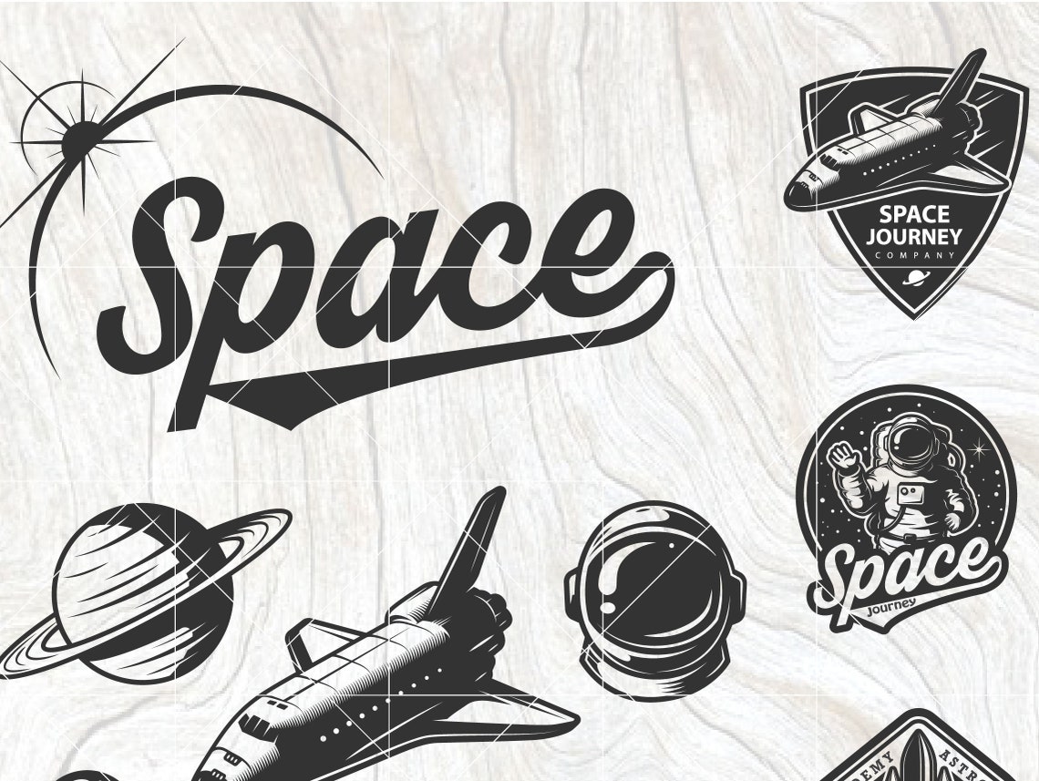Space Astronaut Shuttle Svg Vector Labels Cliparts Available - Etsy