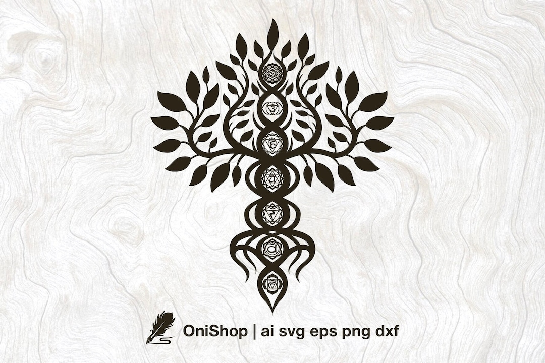 Chakras Tree Vector, Yoga Svg, Meditation Art, Sacral Chakra, Chakra ...
