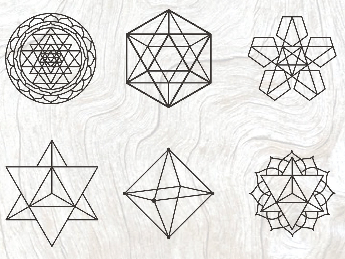 Paquete de símbolos svg de geometría sagrada, 28 símbolos sagrados ...