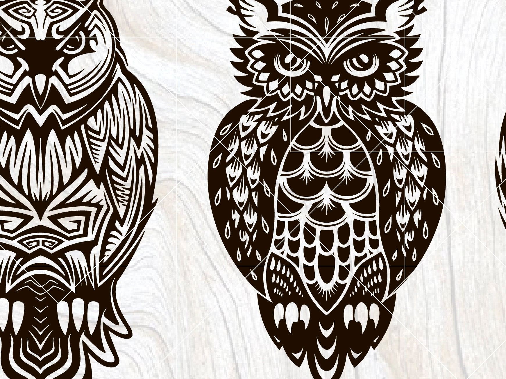 Owl Vector Owl Svg 8 Owls Bundle 8 Owls Set Owl Laser Cut Pack Svg Ai ...