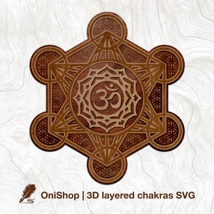 Chakra Layered SVG, 3D Chakras Vector | Merkaba Art | Sacral Metatron ...