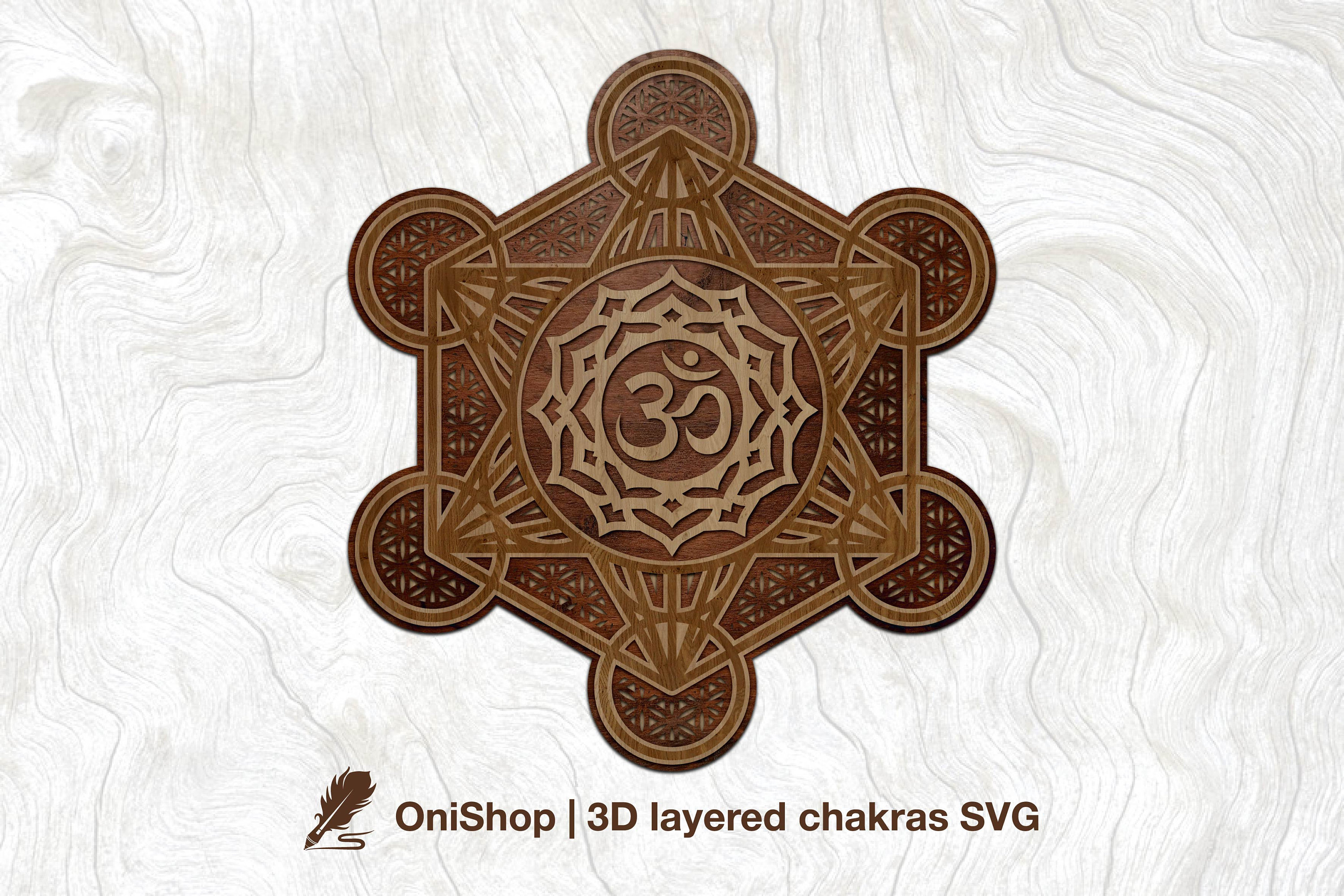 Chakra Layered SVG, 3D Chakras Vector | Merkaba Art | Sacral Metatron ...