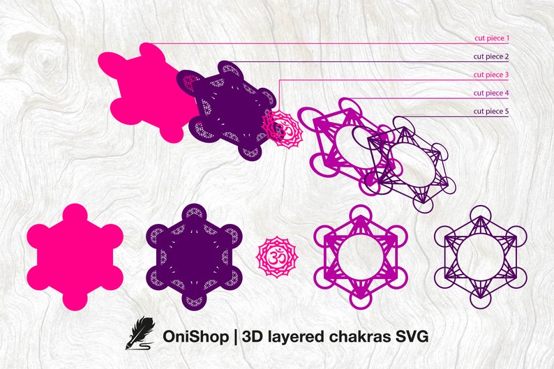 Chakra Layered SVG 3D Chakras Vector Merkaba Art Sacral - Etsy