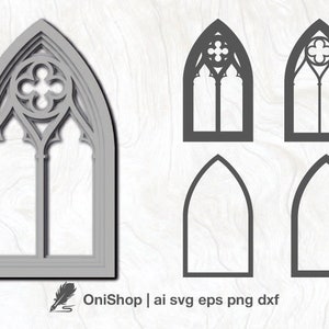 Gothic Window Layered SVG, 3D Church Window Vector DXF, Cathedral ...