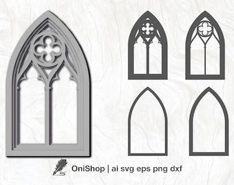 Gothic Window Layered SVG, 3D Church Window Vector DXF, Cathedral ...