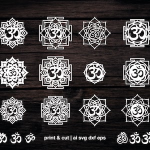 OM Svg, 18 Options of Vector OM, Vector Yoga Svg, OM Chakra, Om Cricut ...