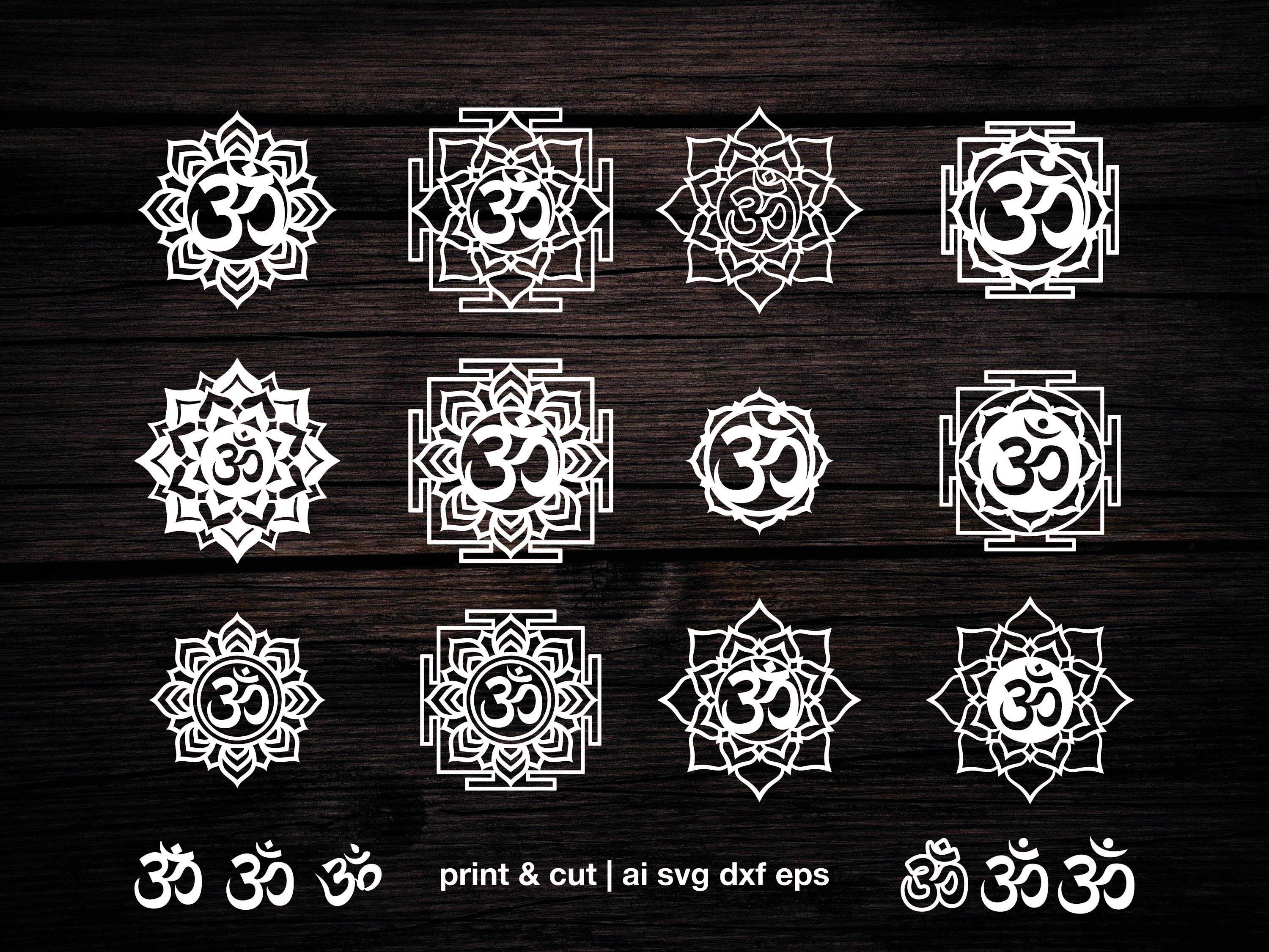 OM Svg, 18 Options of Vector OM, Vector Yoga Svg, OM Chakra, Om Cricut ...
