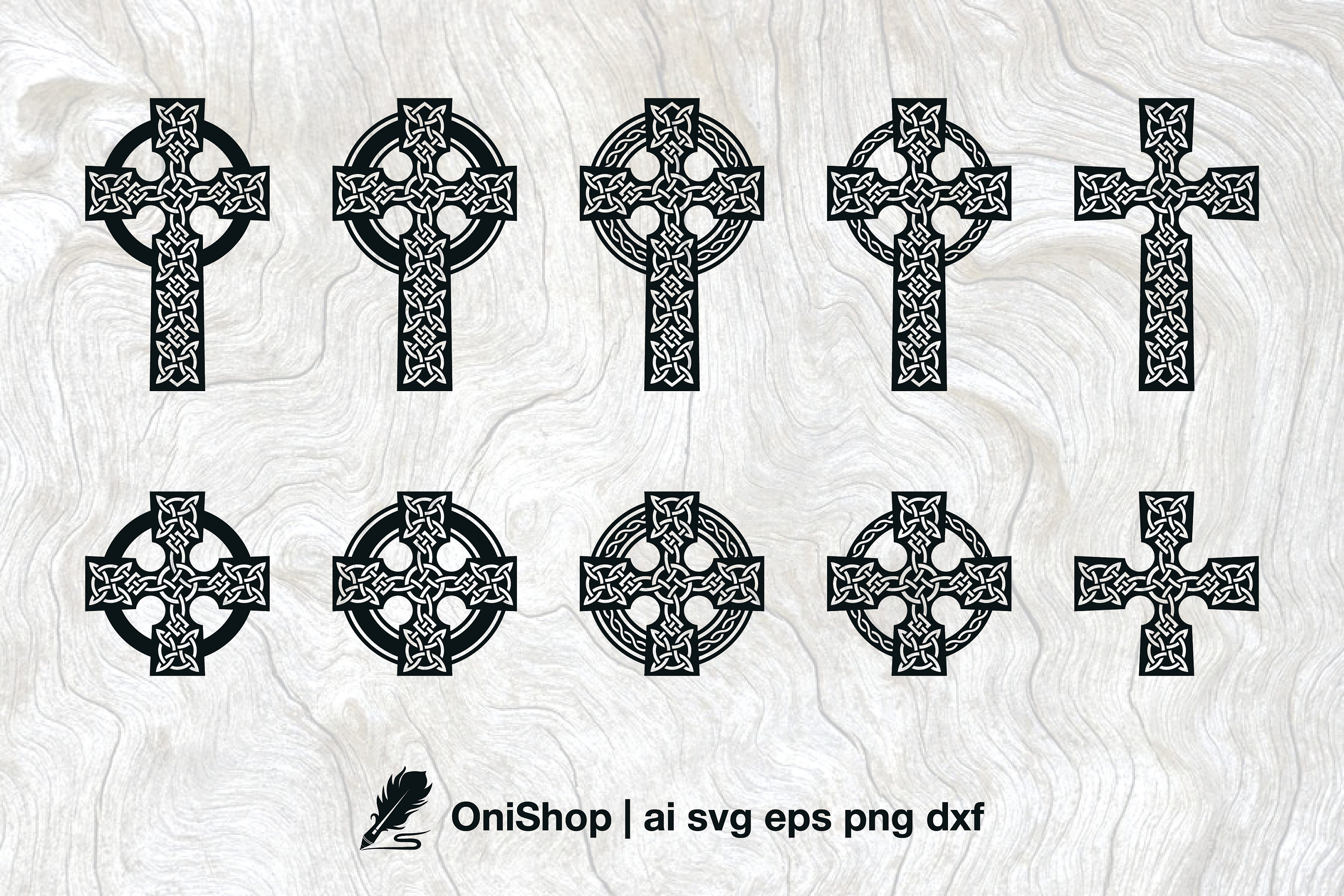 Celtic Cross Svg Bundle, 20 Options Pack, Celtic Knot Set, Religious ...