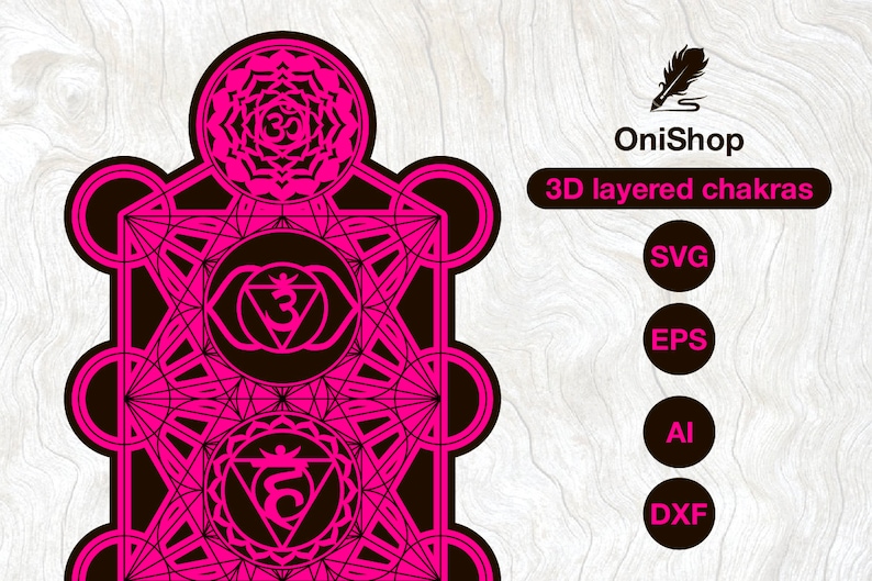 Layered Chakras Vector, 3D Chakra Svg | Merkaba Art | Sacral Metatron ...