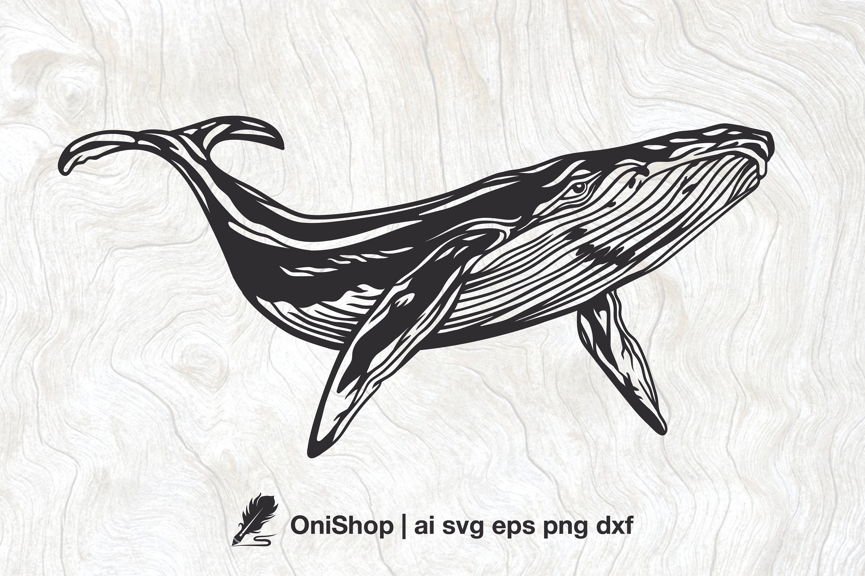 Whale SVG, Vector Whale Linocut Stile Clipart, Ocean, Sea, Nautical ...