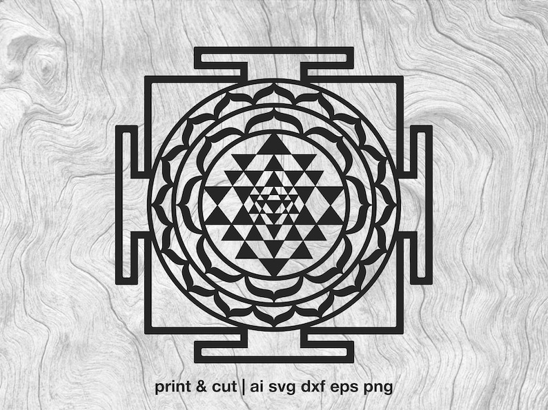 Sri Yantra Svg 4 Variants Sri Yantra Laser Cut Files Sri Yantra Vector ...